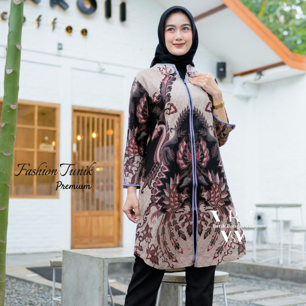 Baju Atasan Tunik Batik Wanita Dewasa Jumbo Modern Model Terbaru 2022 ...