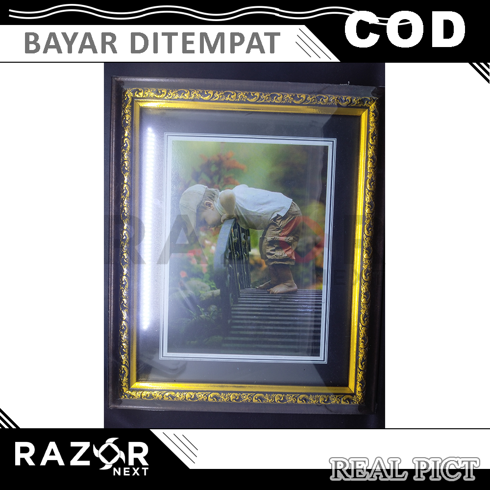 Figura Kaca Frame Foto Tebal 10r 25x20cm | Bingkai Foto Ukiran Emas ...