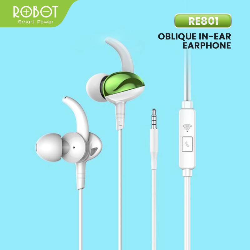 ROBOT Headset RE801 Wired Earphone Bass Original - Garansi 1 Tahun ...