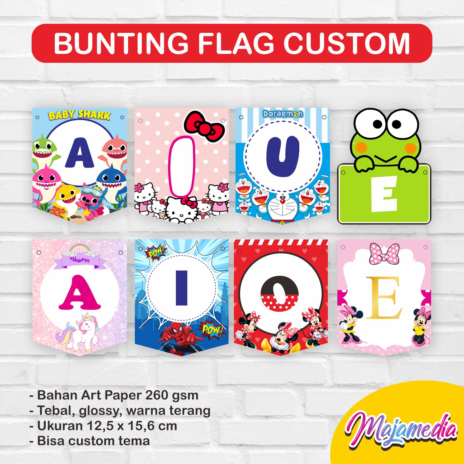BUNTING FLAG NAMA CUSTOM | Lazada Indonesia