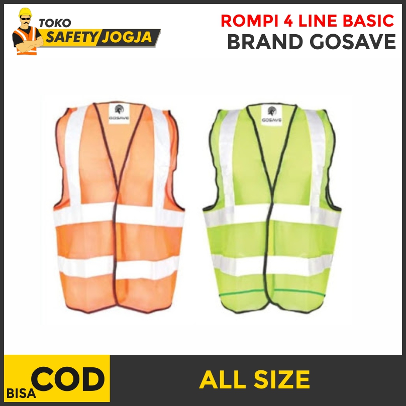 Rompi Safety polyester proyek eco gosave 4 Line scotlight | Lazada ...
