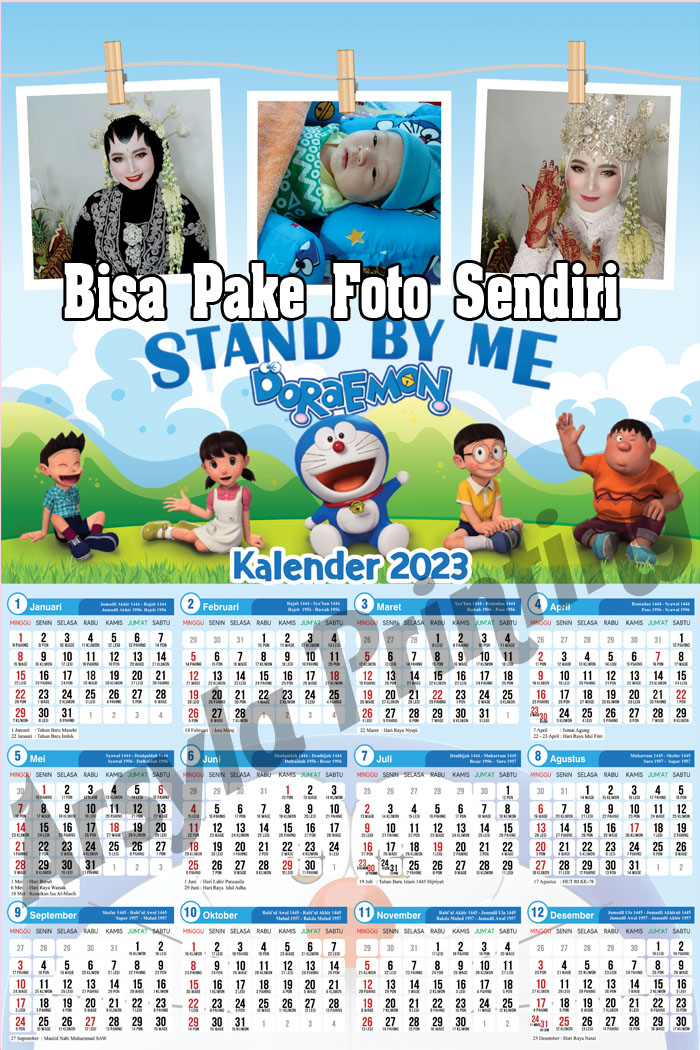 (KL02) CETAK KALENDER 2023 CUSTOM FOTO SENDIRI BACKGROUND KARAKTER ...