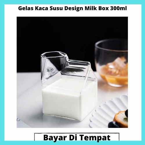 Gelas Kaca Susu Design Milk Box 300ml / Gelas Kaca Sirup Design Milk ...