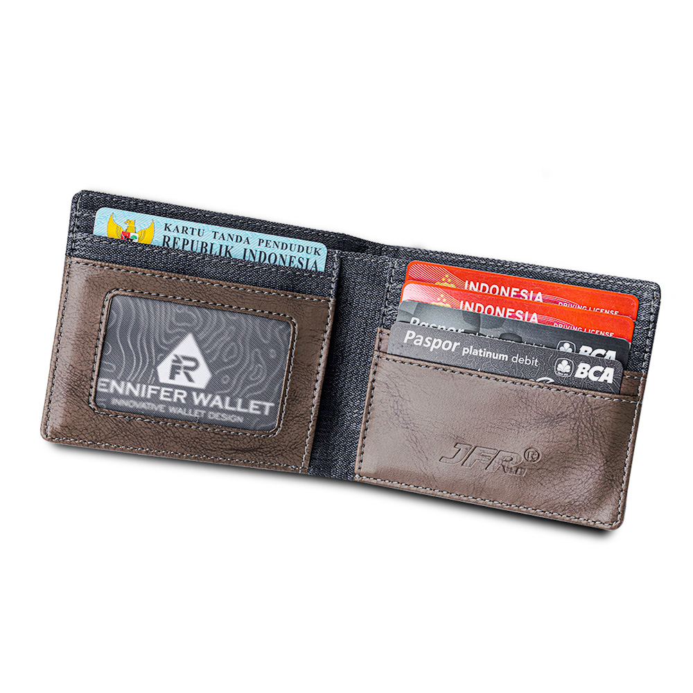 JFR กระเป๋าสตางค์แฟชั่นผู้ชายหนังวัสดุผ้าใบ JP33 Monroe Series ...