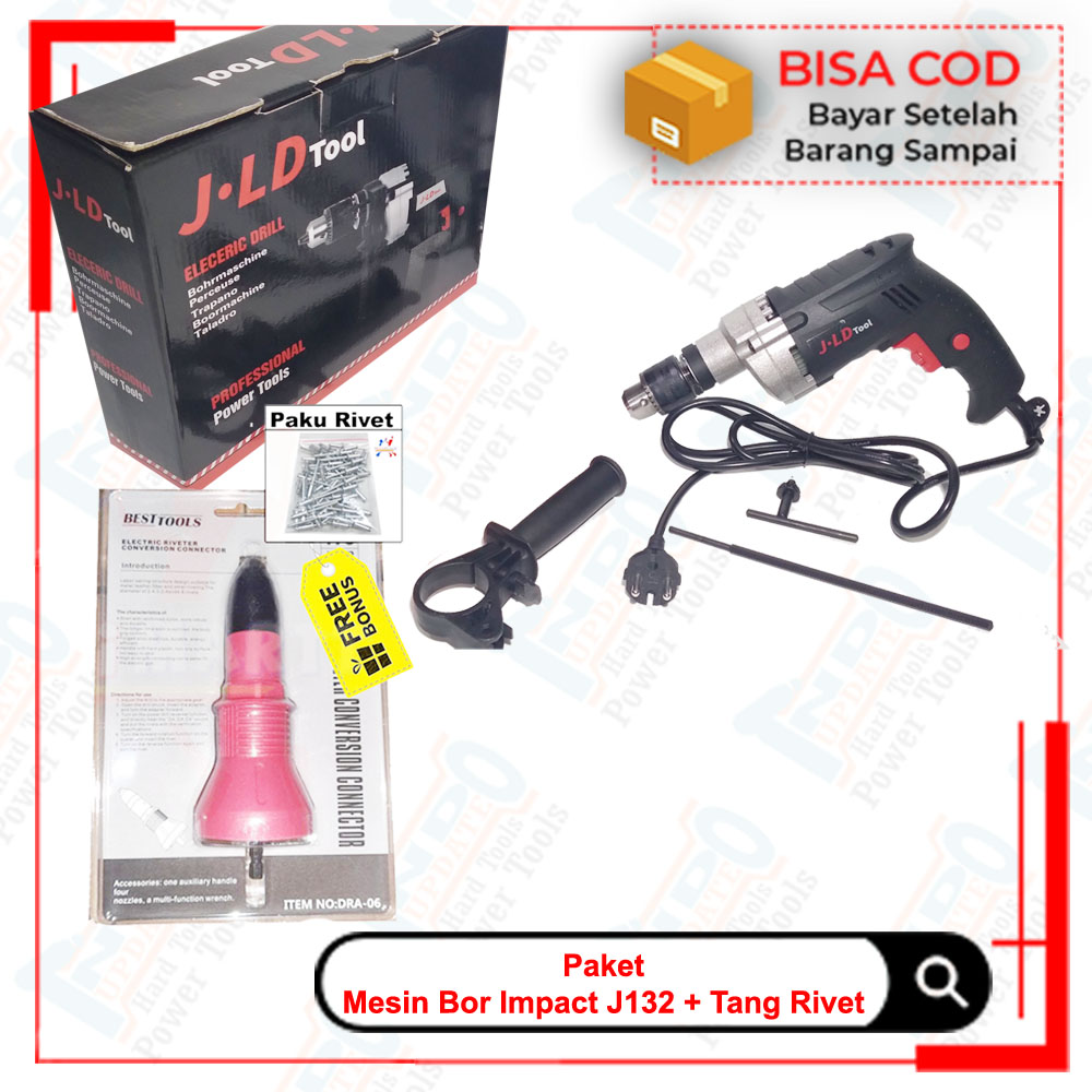 Mesin Bor Listrik Bor Tangan Tembok Impact Drill 13mm Jld J.ld J132 Hammer Drill Bisa Bolak ...