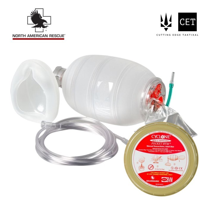 NAR Cyclone Pocket BVM w/ O2 Tubing - Bag Valve Mask Resuscitator TCCC | Lazada Indonesia