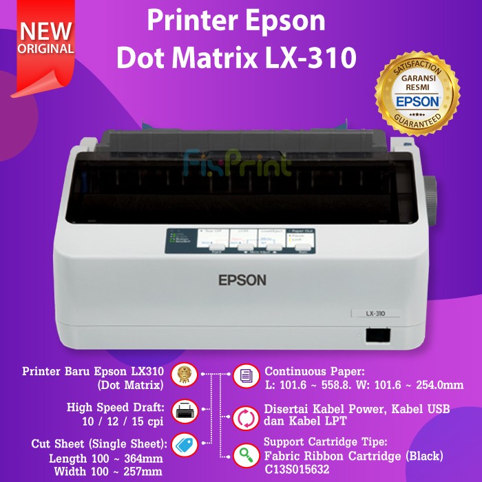 Printer Epson LX310 Original Dot Matrix LX 310 Dotmatrix LX-310 New 9 PIN | Lazada Indonesia