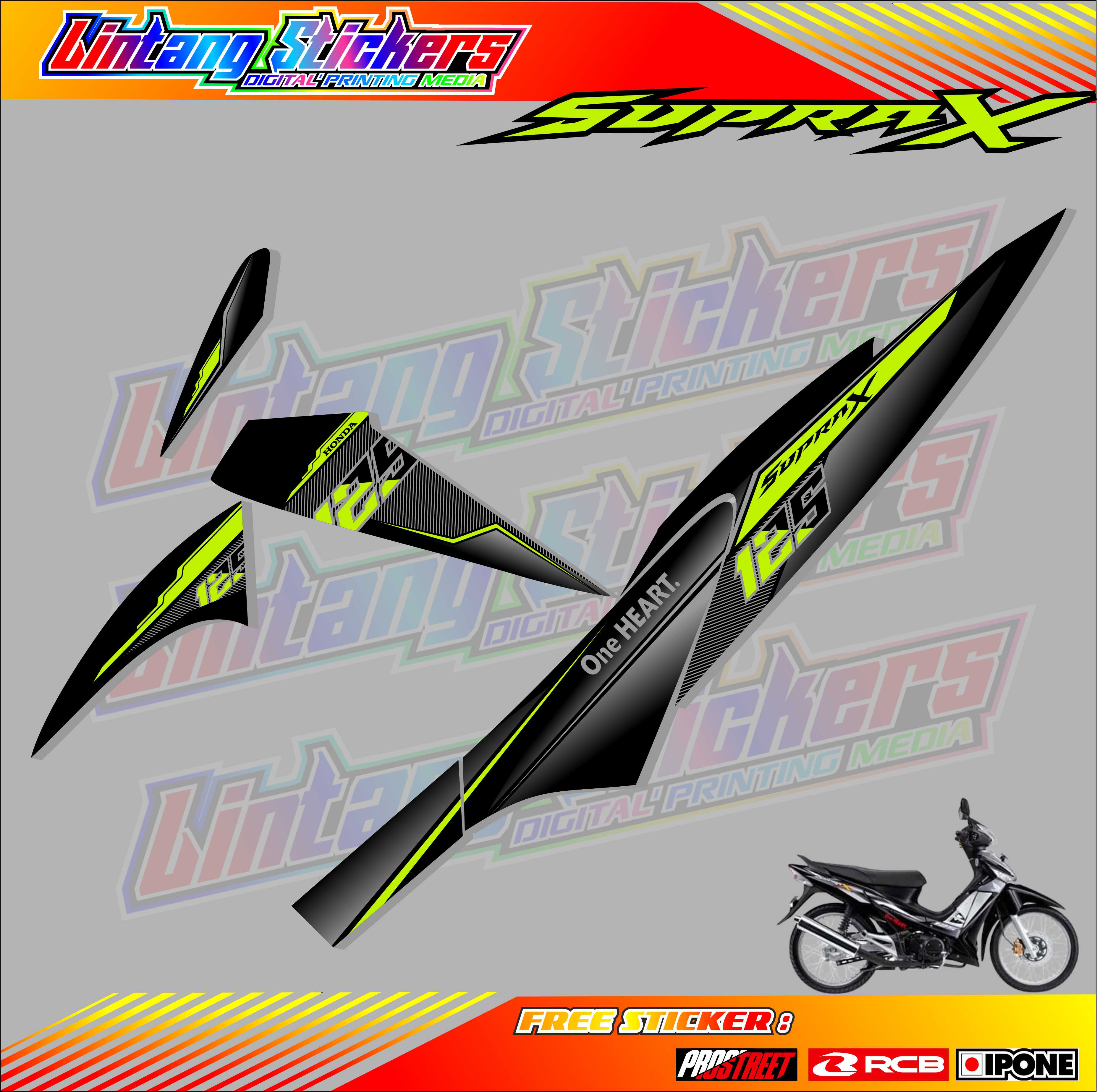 STRIPING VARIASI HONDA SUPRA X 125 ( 2008 - 2012 ) / STIKER LIST MOTOR ...