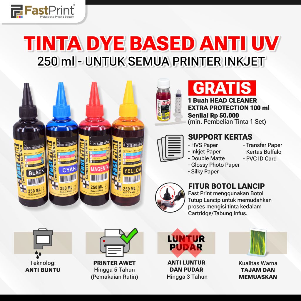 Tinta Dye Based Anti UV 250 ML | Lazada Indonesia