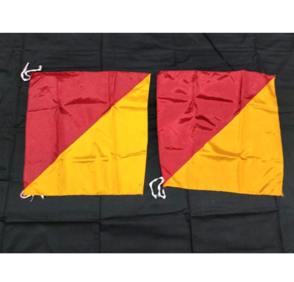Sepasang(2 bendera + 2 tongkat) bendera semapur smaphore bendera ...