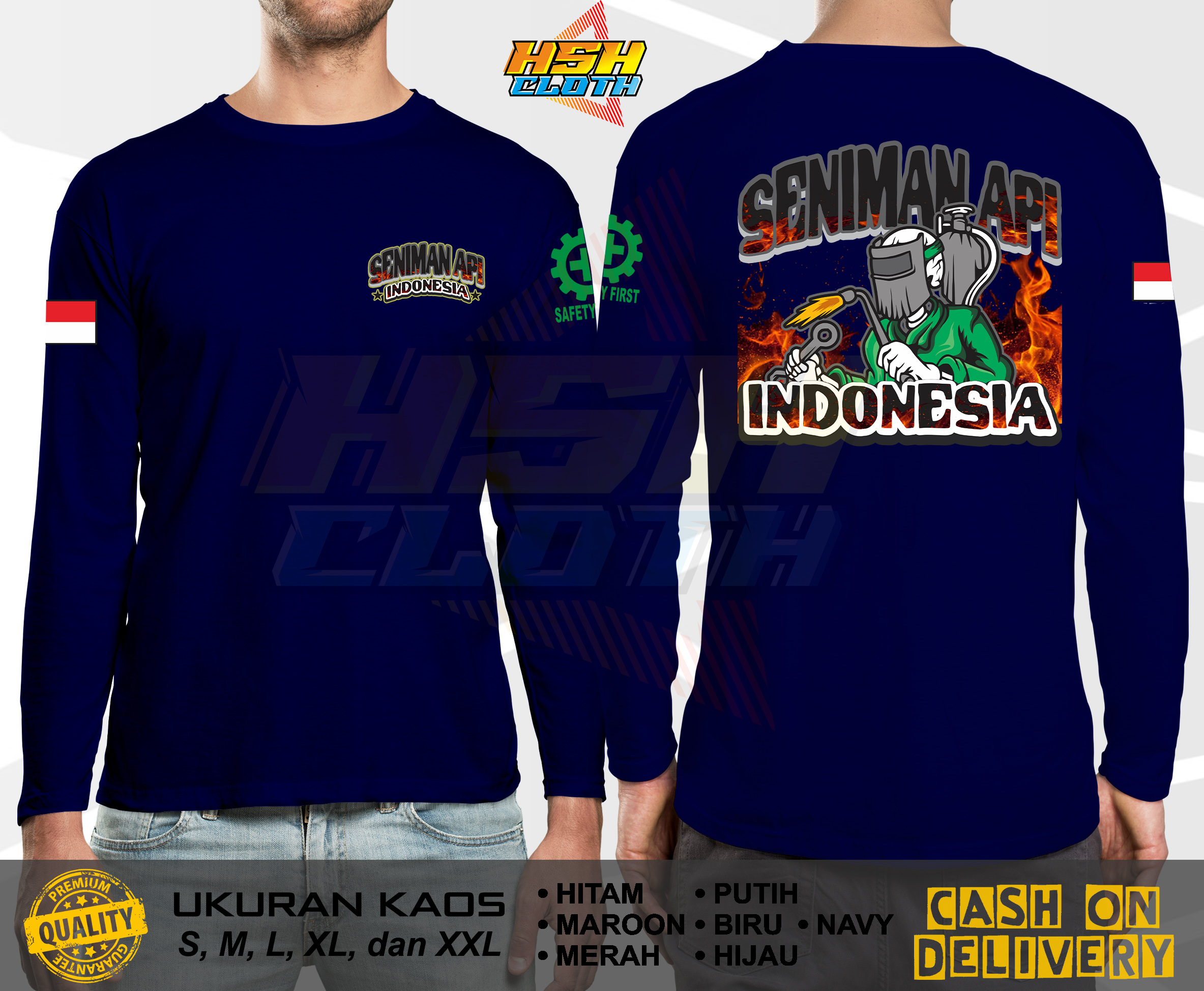 Kaos Lengan Panjang WELDER SENIMAN API LIMITED NEW V2 Bisa Custom ...