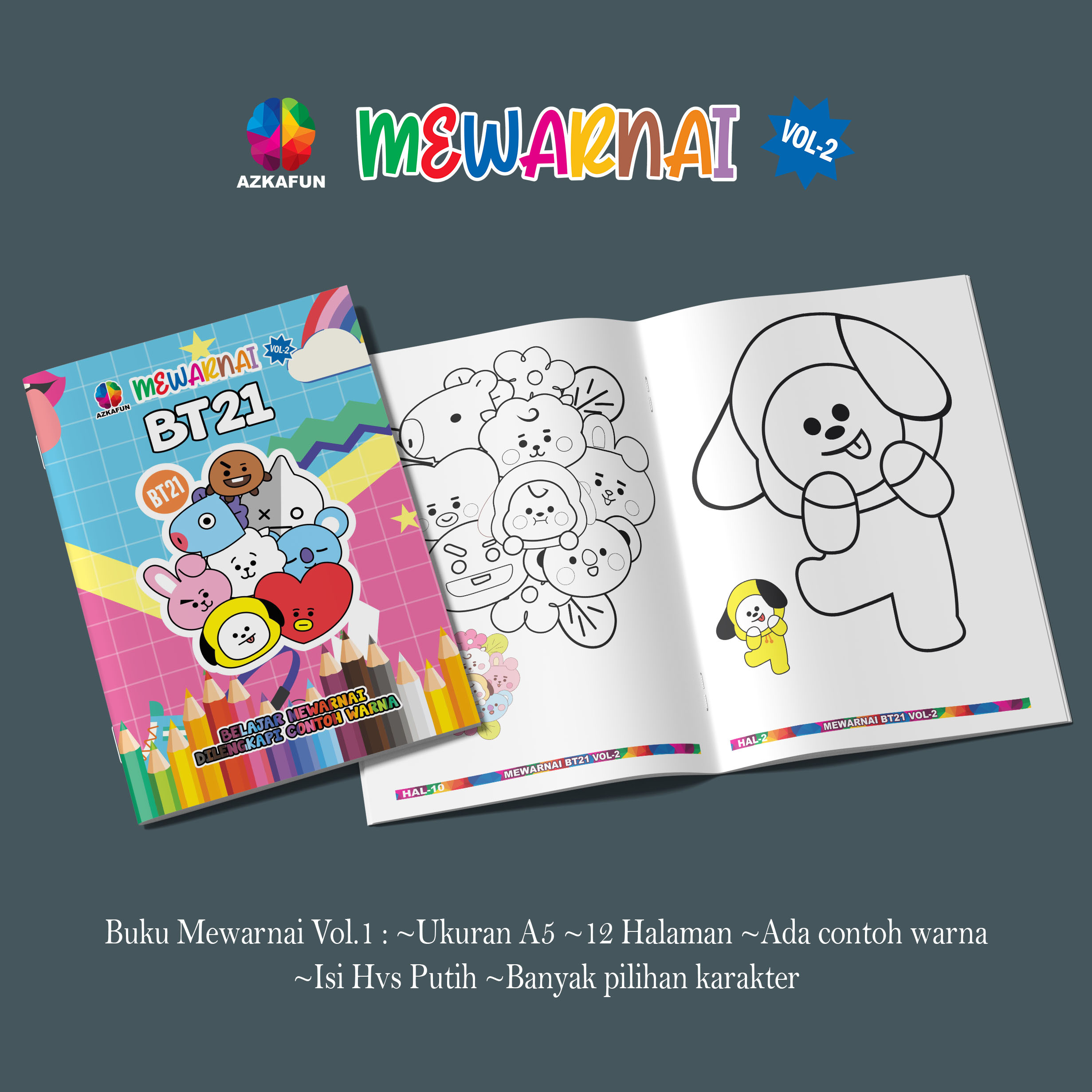 BUKU MEWARNAI VOL 1 Full colour - buku mewarnai anak | Lazada Indonesia