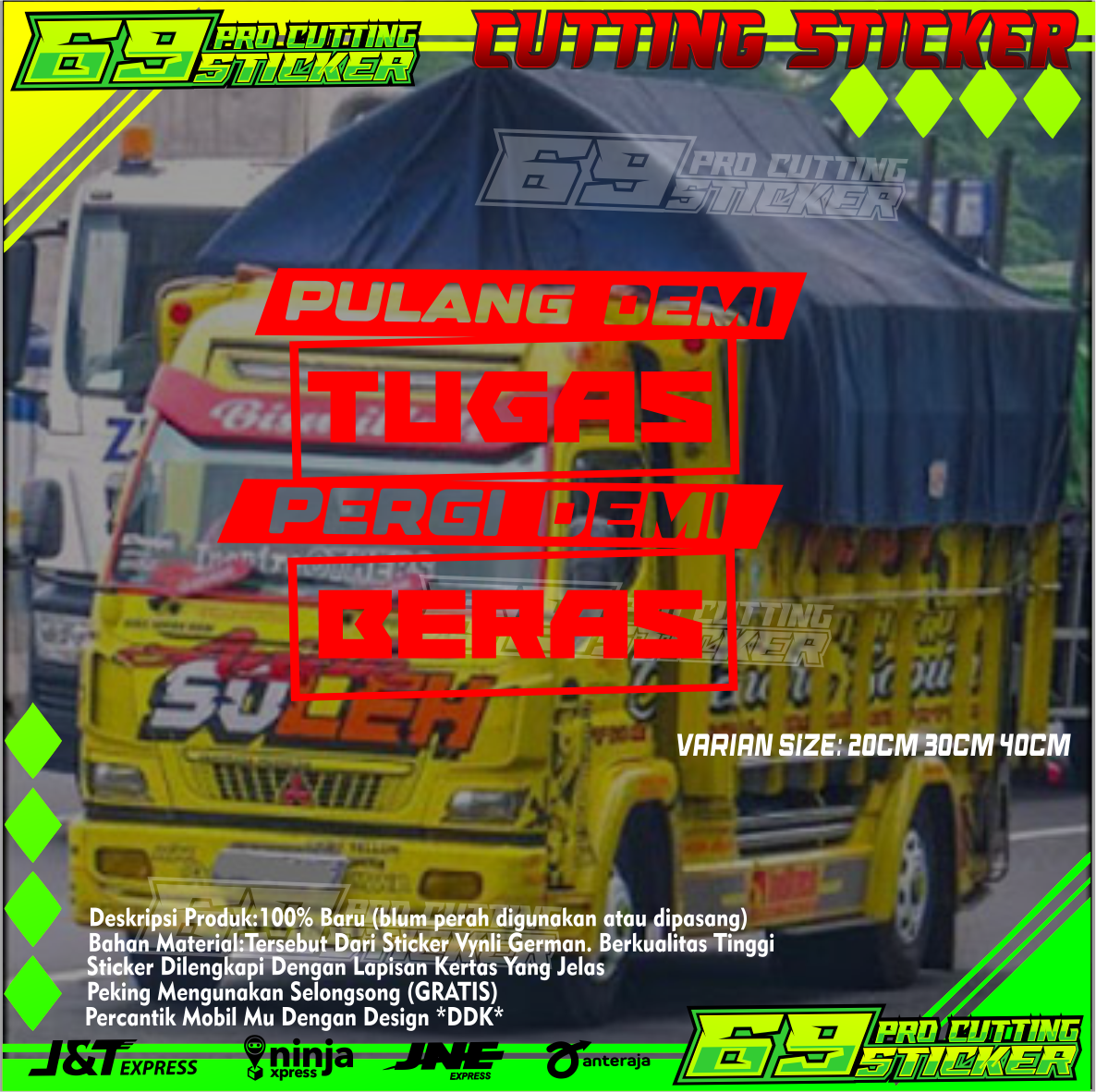 Cutting Sticker truck Stiker kaca Kata Kata truck pick up | Lazada ...