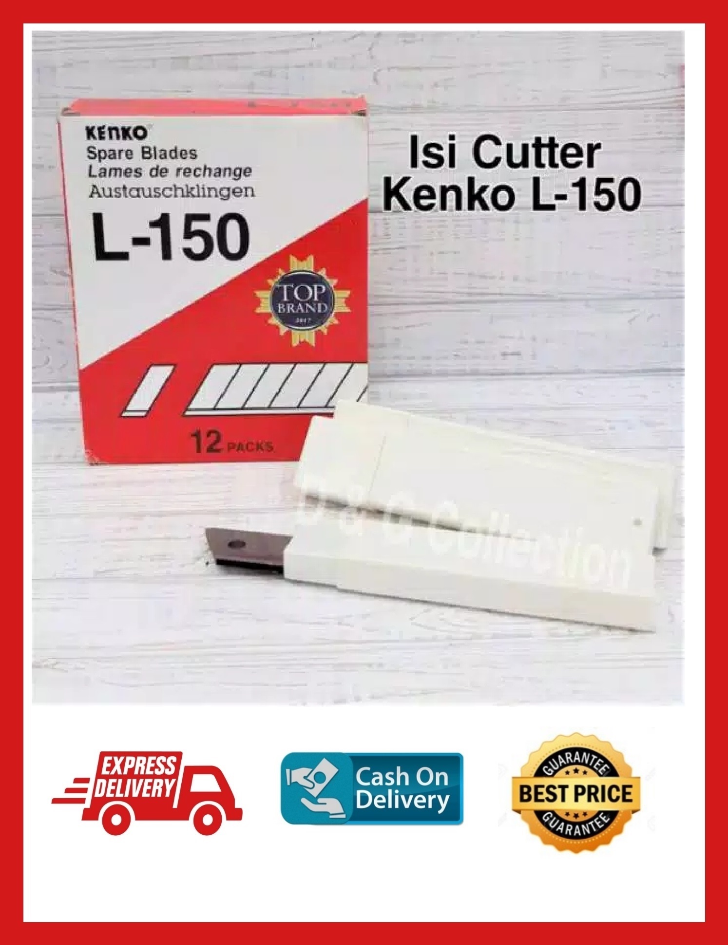 1 TUBE ISI CUTTER KENKO L 150 CUTTER BESAR ISI 5 PISAU / ISI CUTTER ...