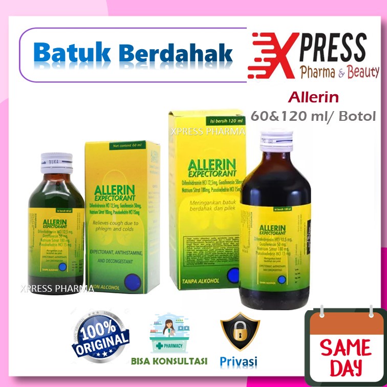 ⚡XPRESS⚡ Allerin SIRUP 60 Obat Batuk Berdahak Kering Alergi Pilek Flu ...