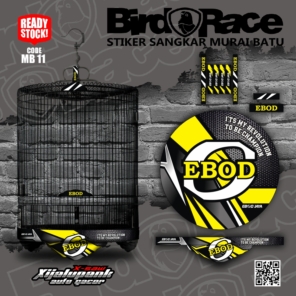 STICKER SANGKAR MURAI BATU stiker EBOD RADJA BNR Stiker Kandang (11 ...