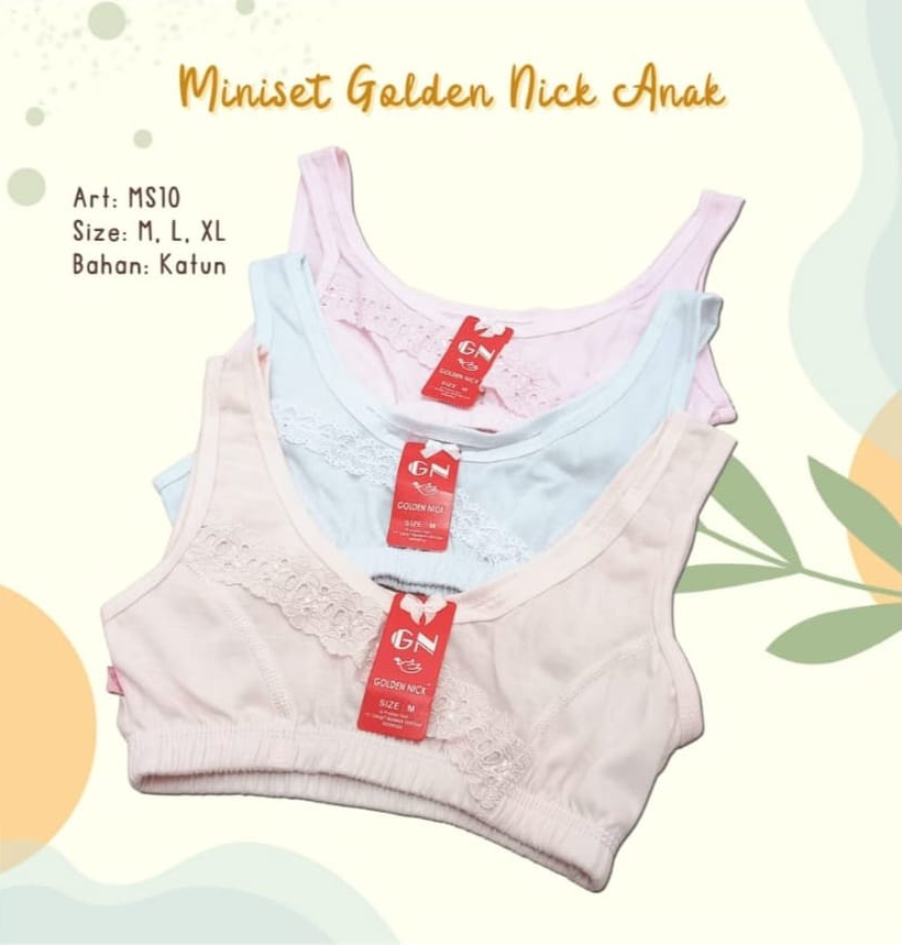 3 Pcs Miniset Renda Golden Nick - Miniset Anak Perempuan - Mix 3 Warna ...