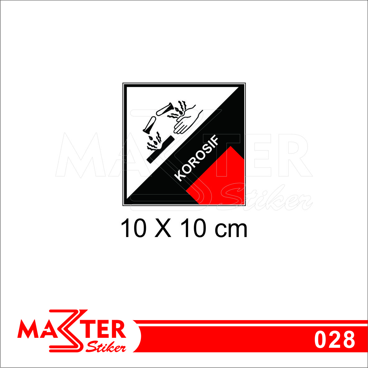 028 - Stiker Korosif, Simbol Limbah B3, Sticker Vinyl, Tahan Air ...