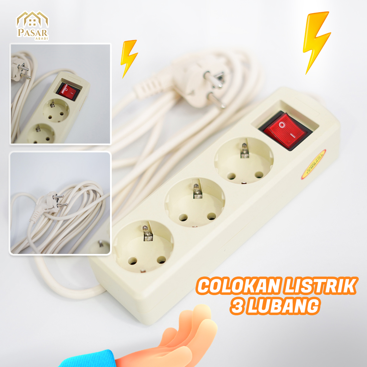 Stop Kontak Colokan Listrik 3 Lubang Terminal Listrik Colokan 5 Lubang ...