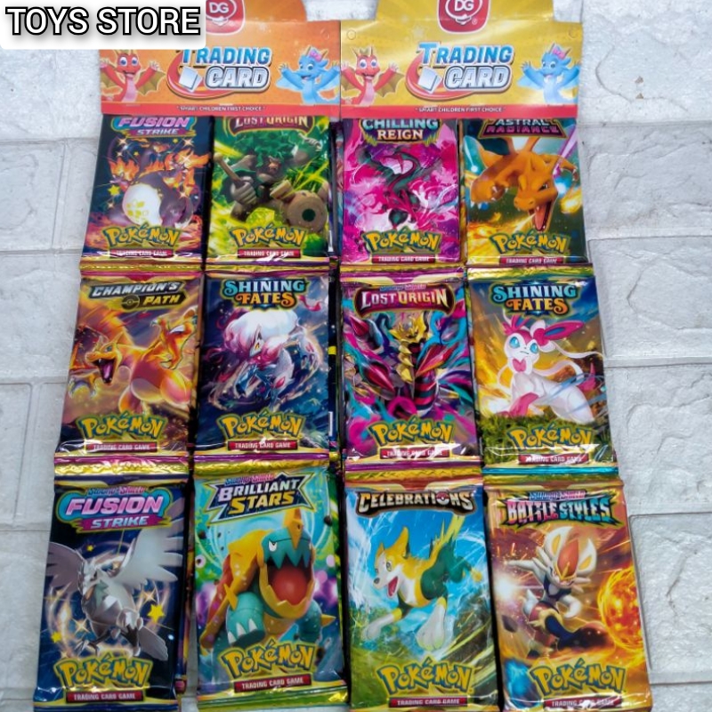 12 BUNGKUS MAINAN KARTU GBK POKEMON KARTU TRADING CARD KARAKTER POKEMON ...