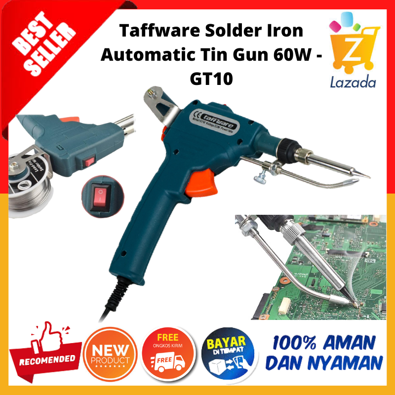 Taffware Solder Iron Automatic Tin Gun 60W - GT10 / Solder Otomatis ...