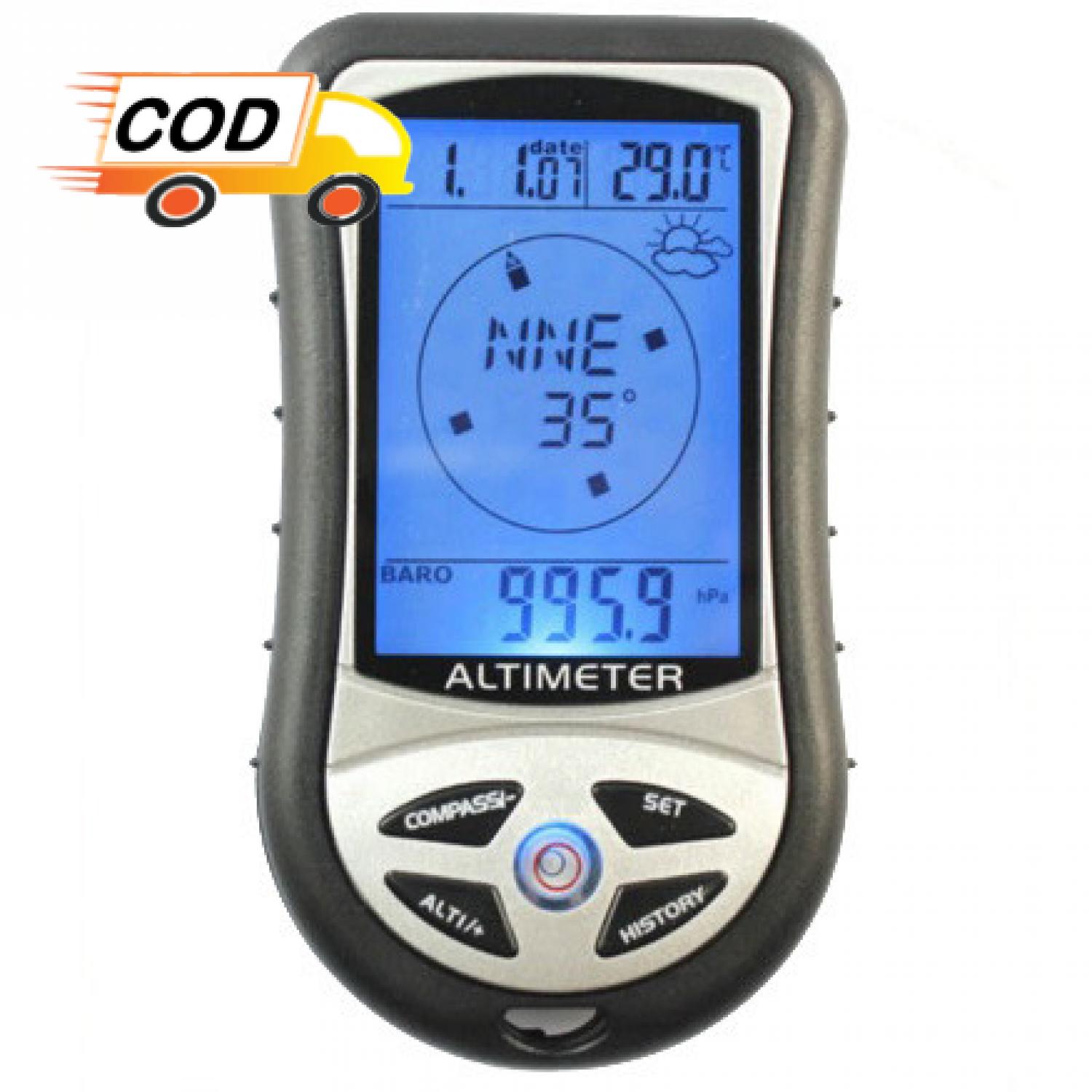 Altimeter Alat Pengukur Ketinggian Digital Mini LCD 8 in 1 Suhu Cuaca ...