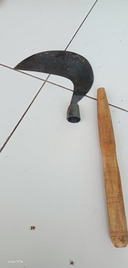 arit sabit rumput hasil sipuh/tempa lengkap dengan gagangnya | Lazada ...