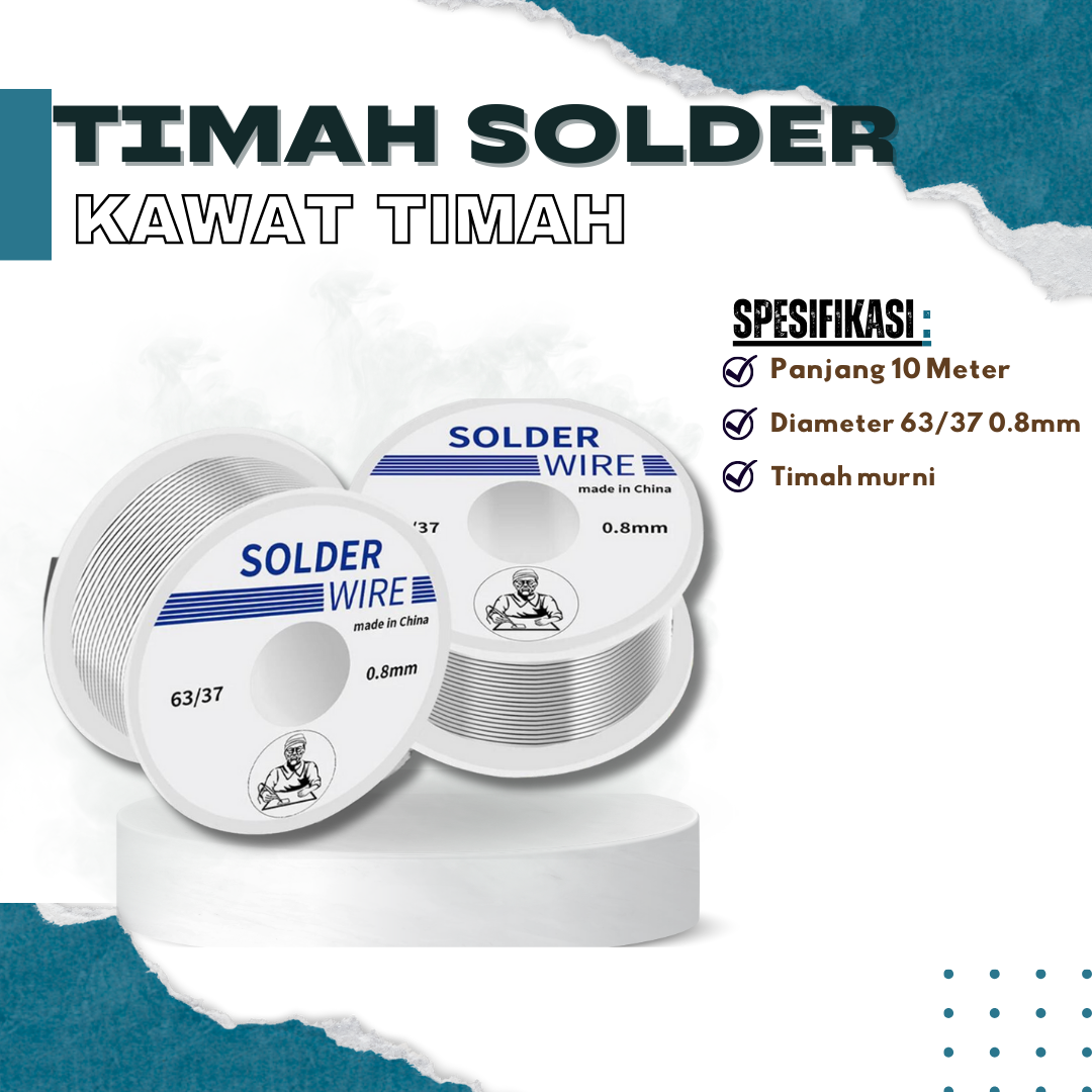 Timah Solder Gulung Kawat Soder Panjang 10M Gulungan Isi Soldier ...