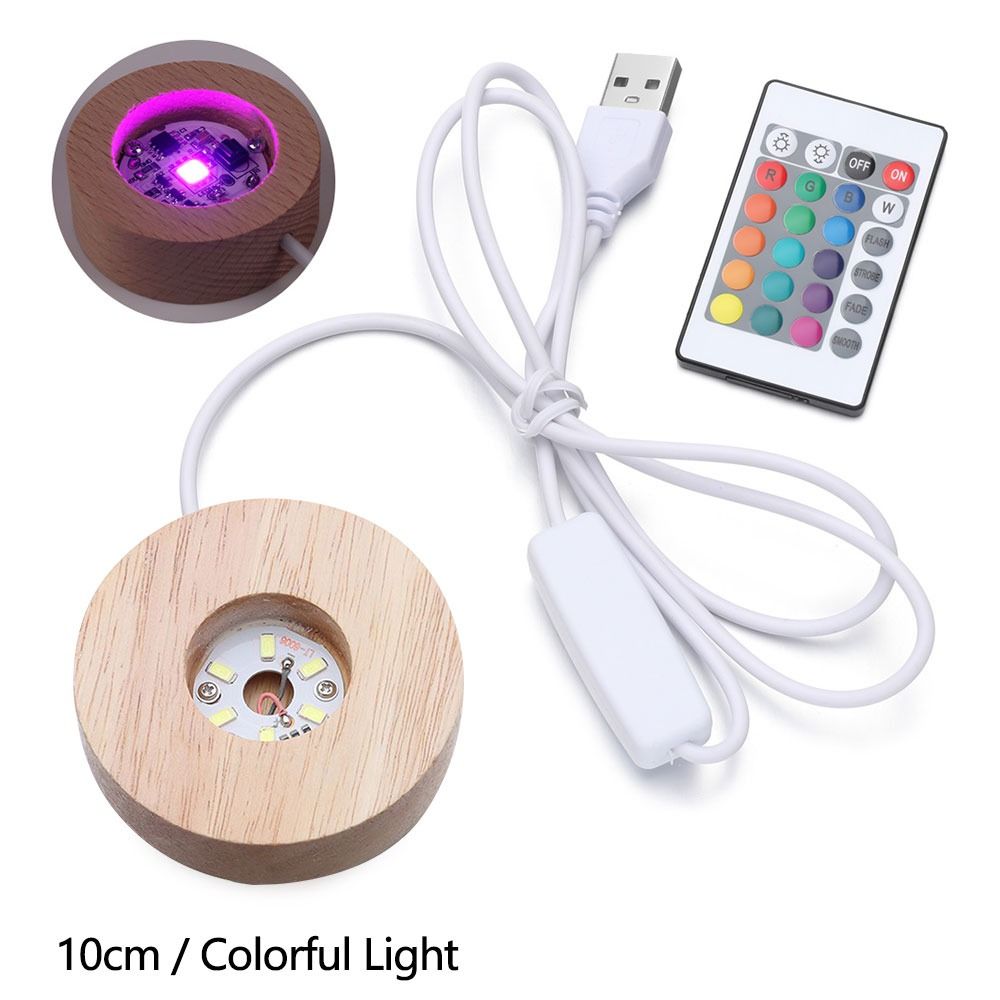 1 Pcs LED Light Dispaly Base Wooden LED Light Dispaly Base Crystal Ball ...