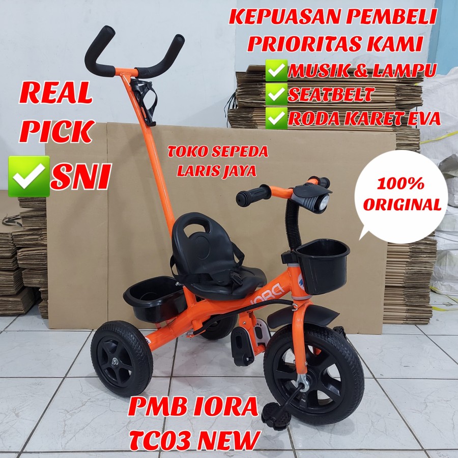 sepeda anak roda tiga iora tc03 tebaru original, sepeda roda tiga ...