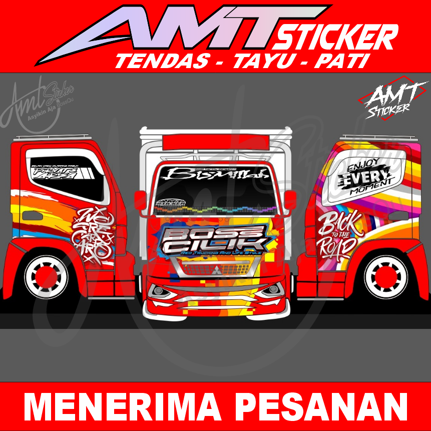 [NON COD] STICKER FULL KABIN TRUK CANTER [MOTIF RAINBOW] | Lazada Indonesia