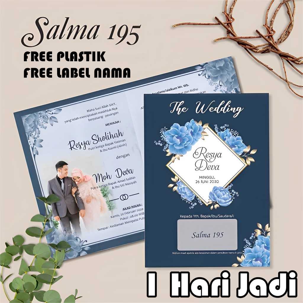 SALMA 195, 50 PCS CETAK UNDANGAN PERNIKAHAN MURAH, UNDANGAN CUSTOM, VINTAGE, UNDANGAN CREATIVE ...