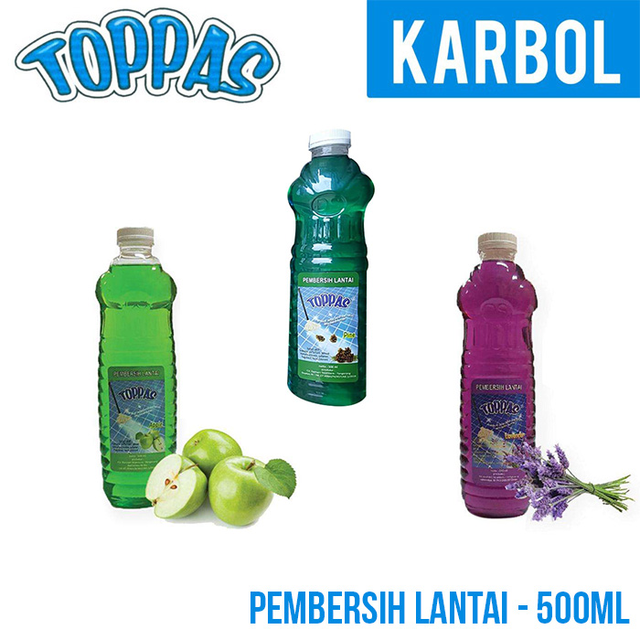 Karbol Toppas BOTOL Apple Lavender Pinus Pembersih Pewangi Lantai 500ml ...