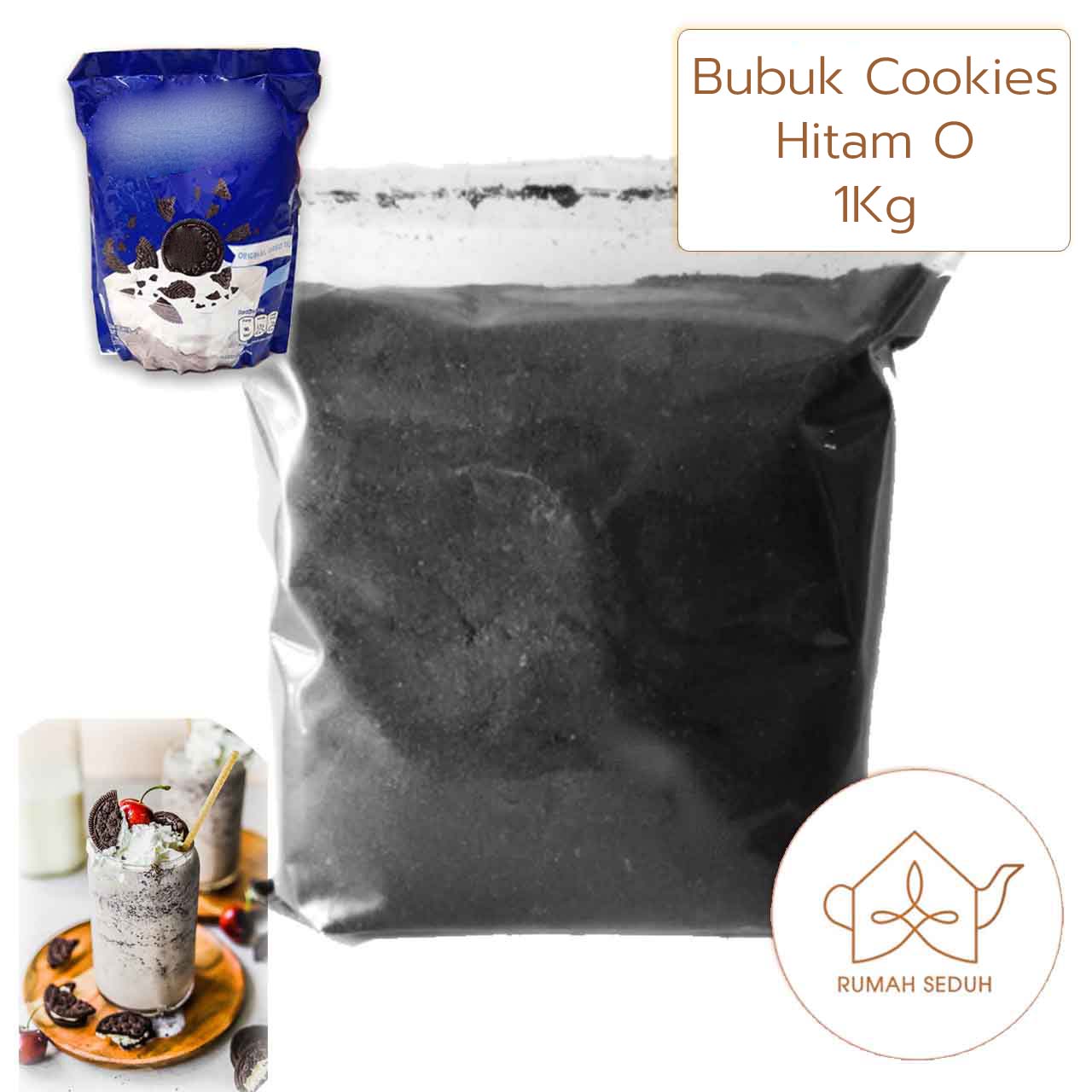 1Kg Oreo Bubuk Halus Topping MInuman - Cookies Hitam Bubuk Crumb ...