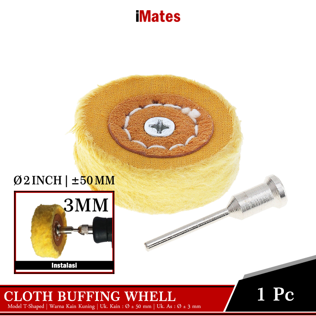 Roda Kain Poles Kuning Die Grinder Cloth Buffing Wheel 2 Inch As 3 mm ...