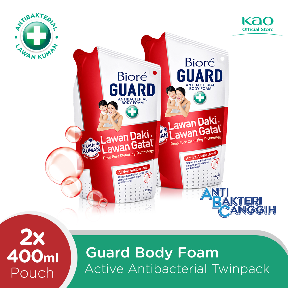 Biore Guard Body Foam Active Antibacterial 400ml Twinpack (Sabun Mandi ...
