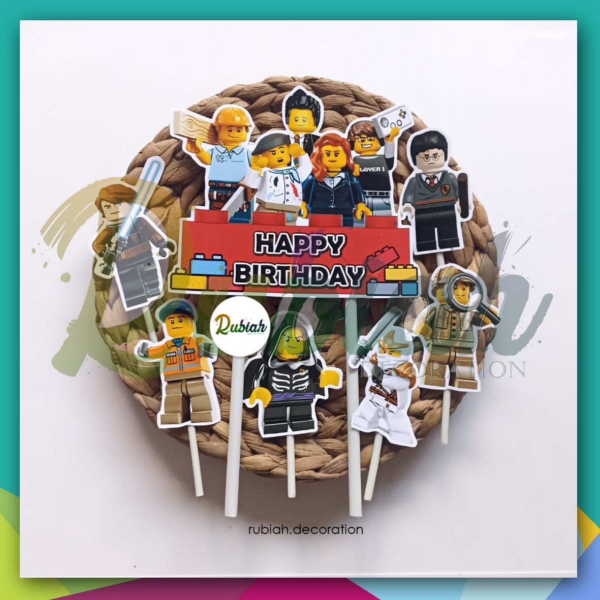 Topper cake karakter Lego / Hiasan Ulang Tahun anak roblox | Lazada ...
