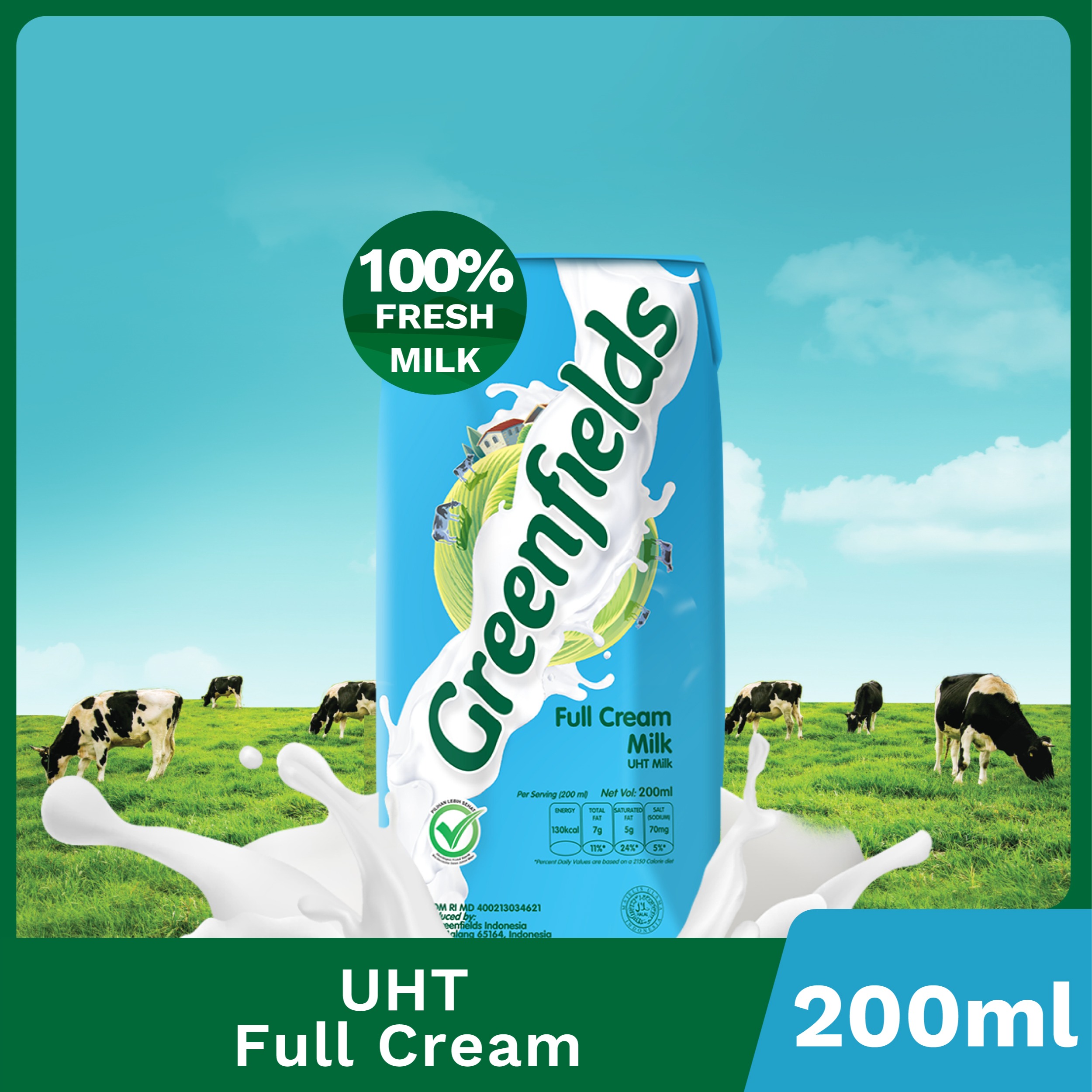 Greenfields Milk UHT Full Cream 200 ml | Lazada Indonesia