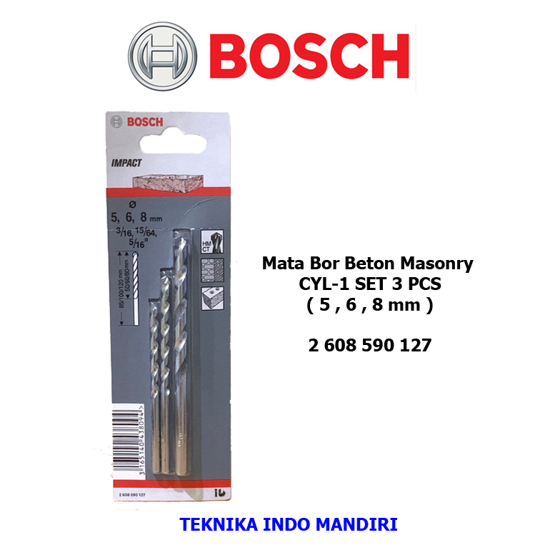 Bosch Mata Bor Beton Set 3 Pcs Cyl 1 Mata Bor Masonry Set 3 Pcs Lazada Indonesia