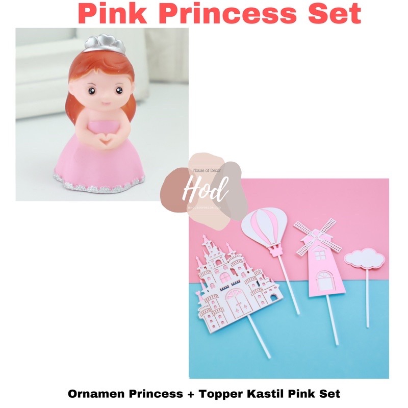 Topper Ornamen Prince Princess Castle Set Hiasan Kue Putri Pangeran 3D ...