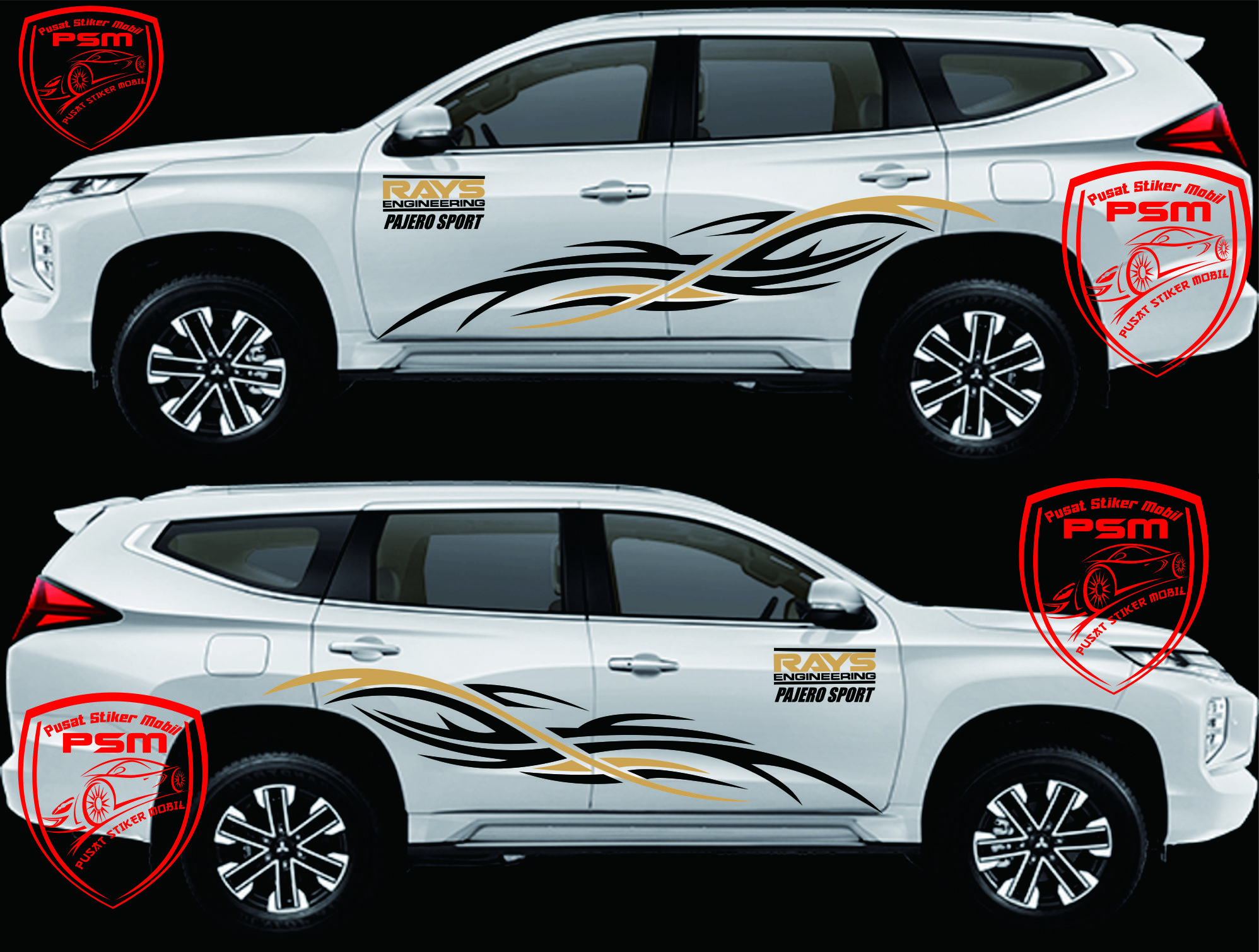 Cutting Sticker Mobil Pajero Dakar Soprt