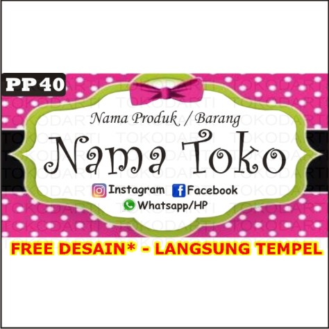 STIKER PERSEGI PANJANG PP40 ISI 50 | STIKER PRODUK | STIKER KEMASAN ...