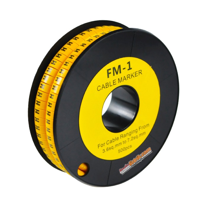 Kabel Marker Huruf H Label Marker Cable FM 1 Kuning Nintoku ORIGINAL ...