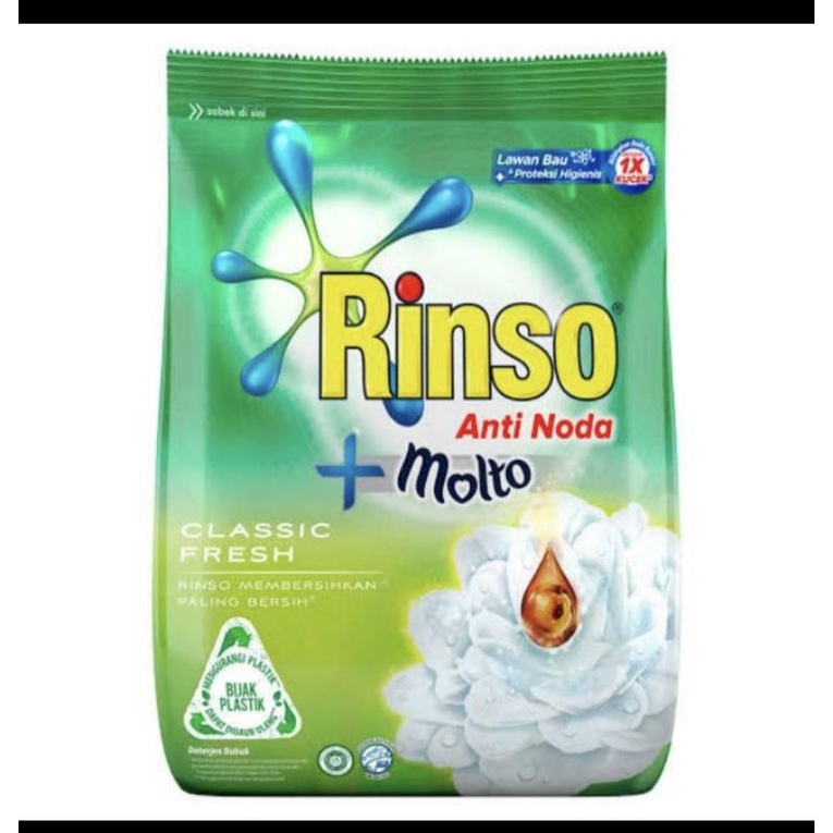 RINSO Anti Noda BUBUK + Molto 770 Gr Deterjen Sabun Cuci Pakaian ...