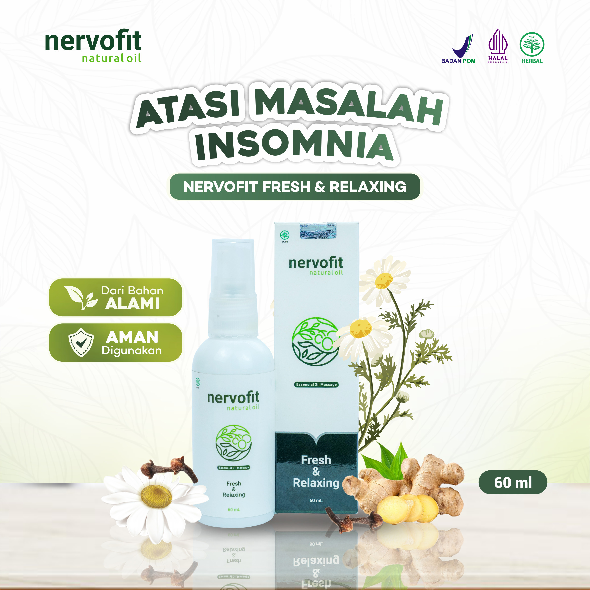 Nervofit Herbal spray bantu gangguan sudah tidur malam insomnia ...