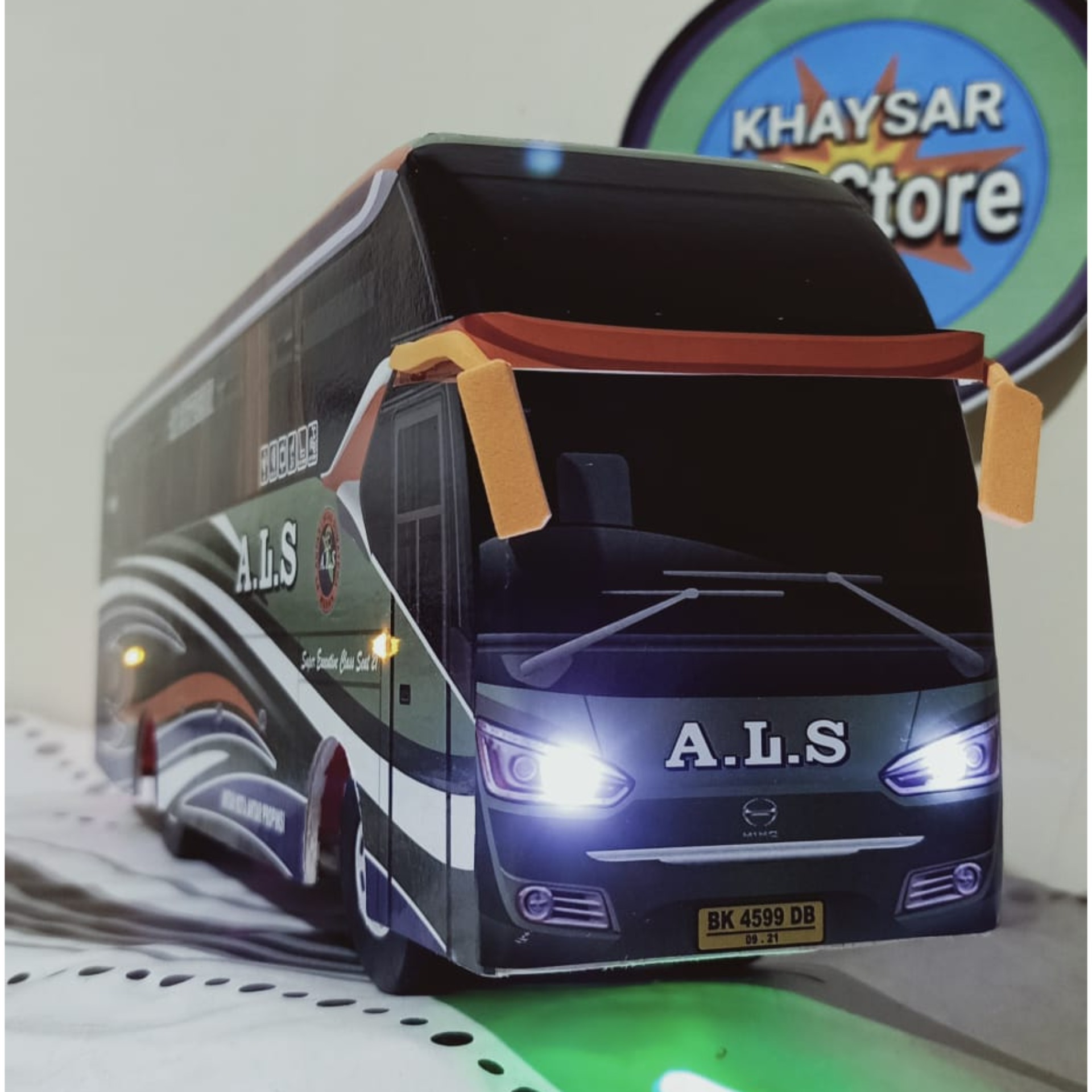 miniatur bus bis mainan bus bis SR2 ALS plus LAMPU | Lazada Indonesia