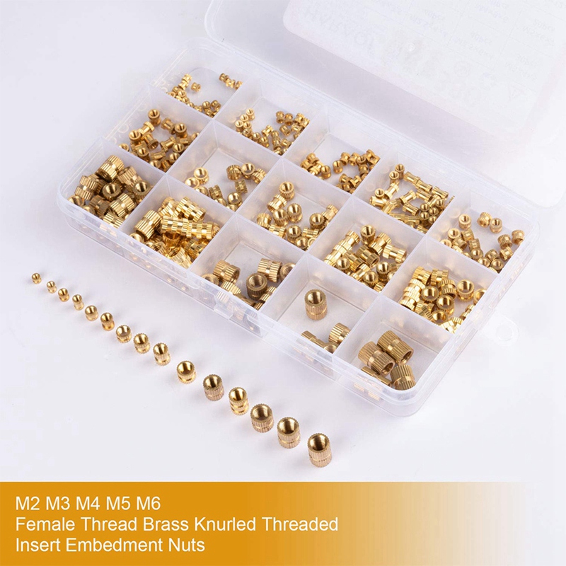 380Pcs Thread Inserts M2 M2.5 M3 M4 M5 M6 Metric Female Thread Brass ...