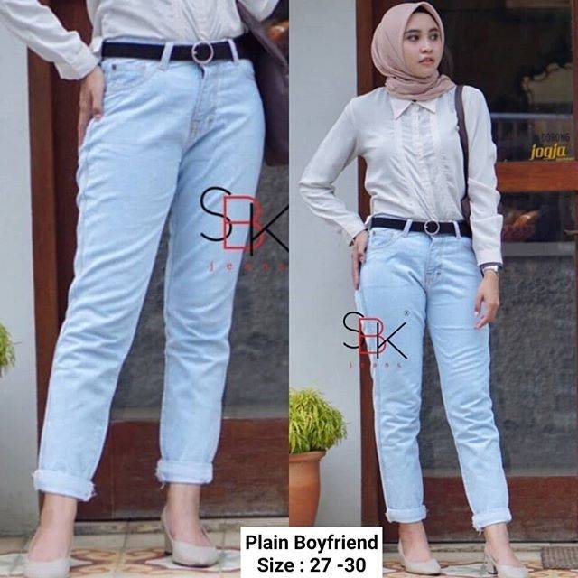 Plain Boyfriend Jeans / Plant Baggy Pants / Baggy Pant Basic / Boyfriend Basic Murah | Lazada ...