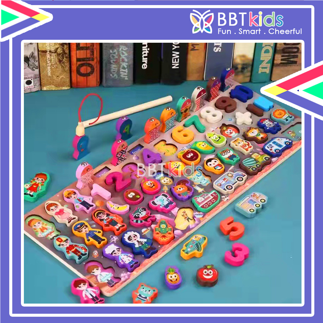 PUZZLE 7 IN 1 MAINAN EDUKASI WOODEN MONTESSORI MATCHING BOARD BERHITUNG ...