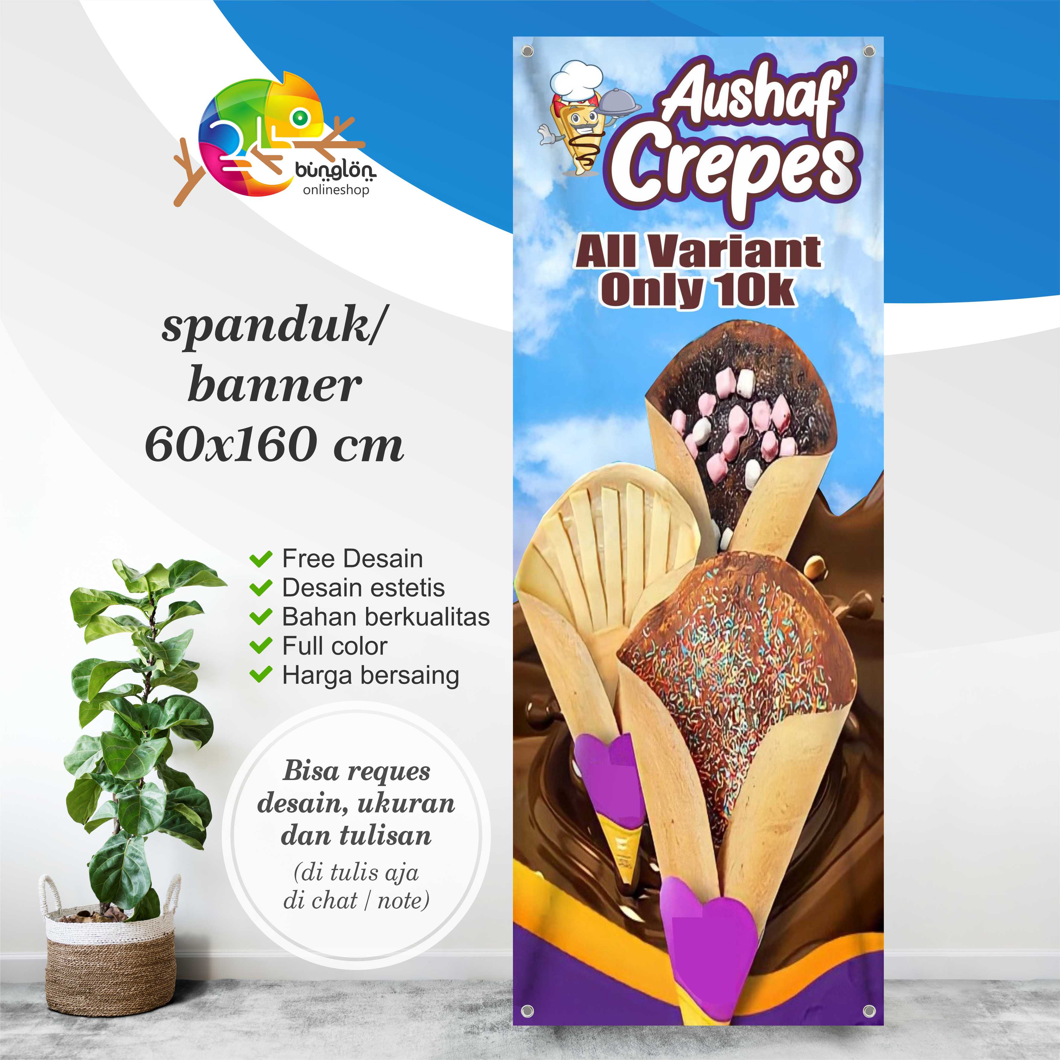 Spanduk Banner 60x160 Cm Crepes, Brownies, Cake Dll Free Desain ...
